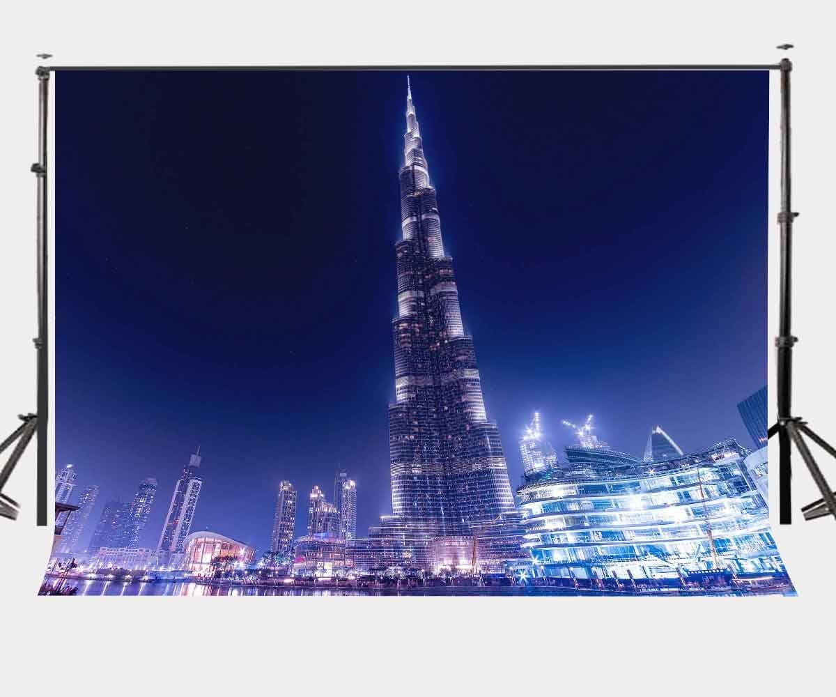 ABPHOTO Polyester 7x5ft City Night Scene Backdrop Dubai Photography ...