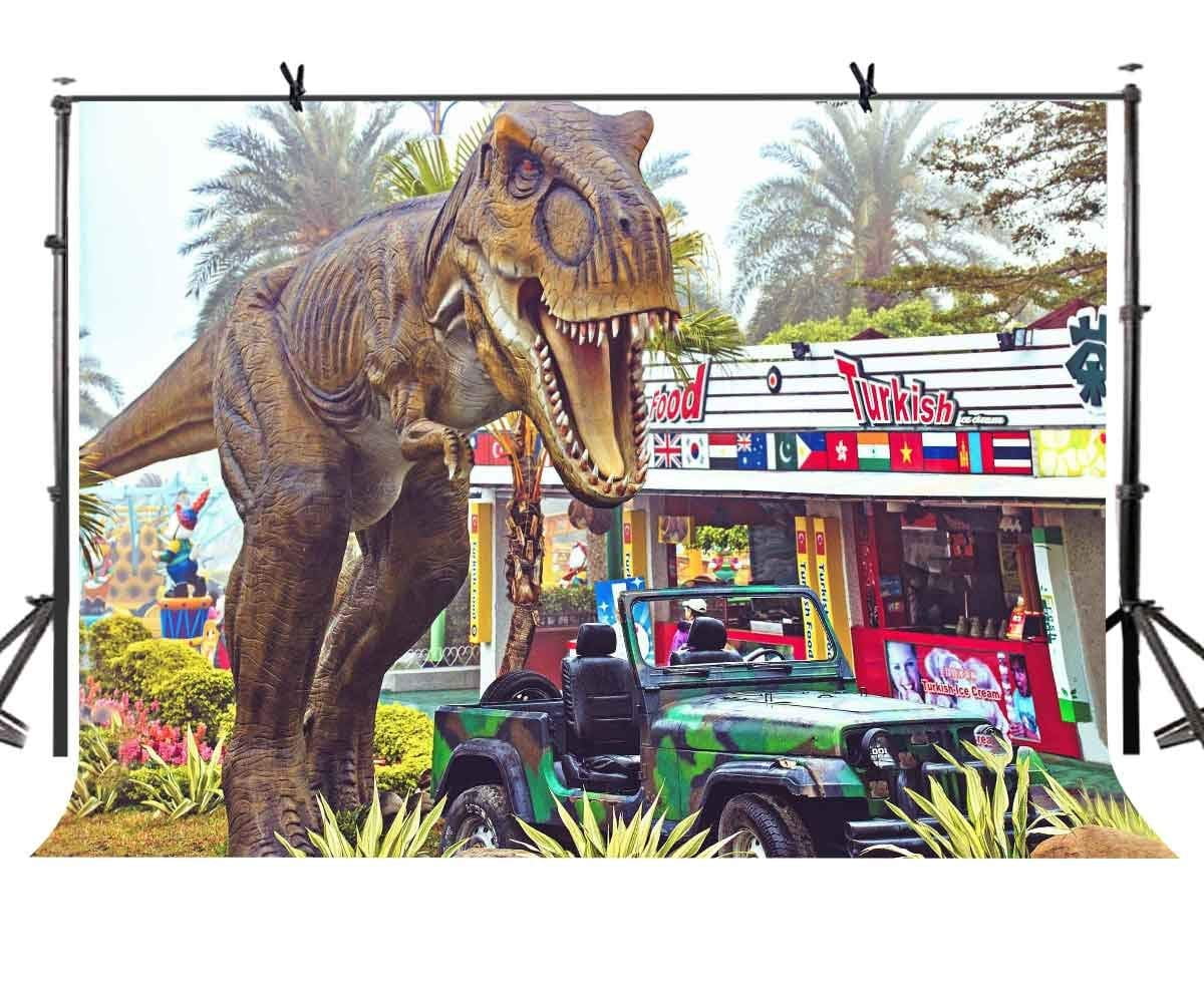 ABPHOTO Polyester 7x5ft Dinosaur Sculpture Backdrop Dinosaur Paradise ...