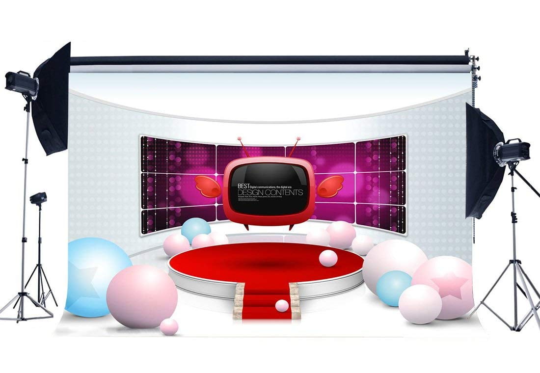 ABPHOTO Polyester 7x5ft Dreamy Stage Backdrop TV Show Studio Backdrops ...