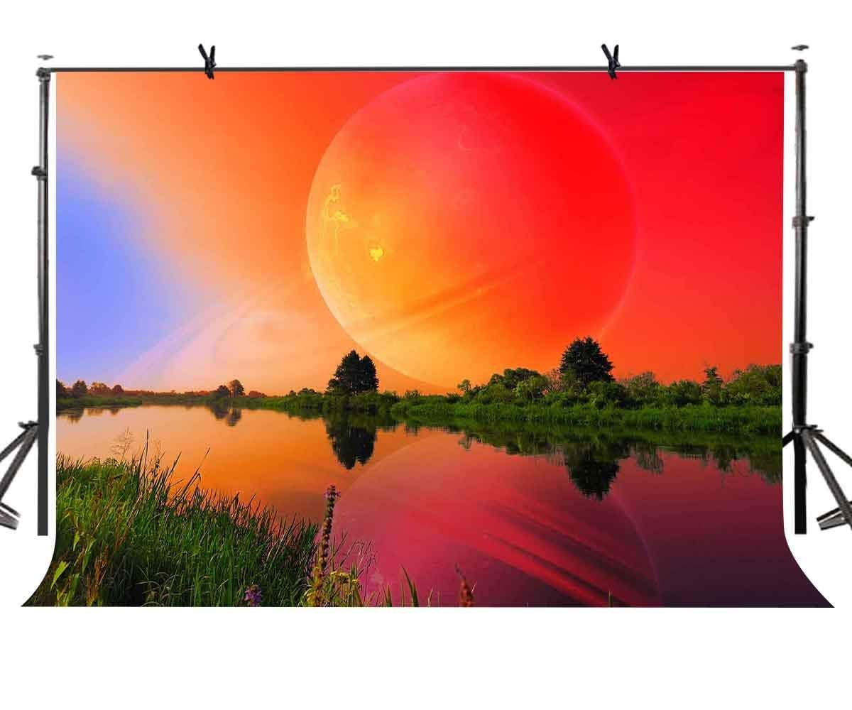 ABPHOTO Polyester 7x5ft Dusk Backdrop Dusk River Landscape Photography ...
