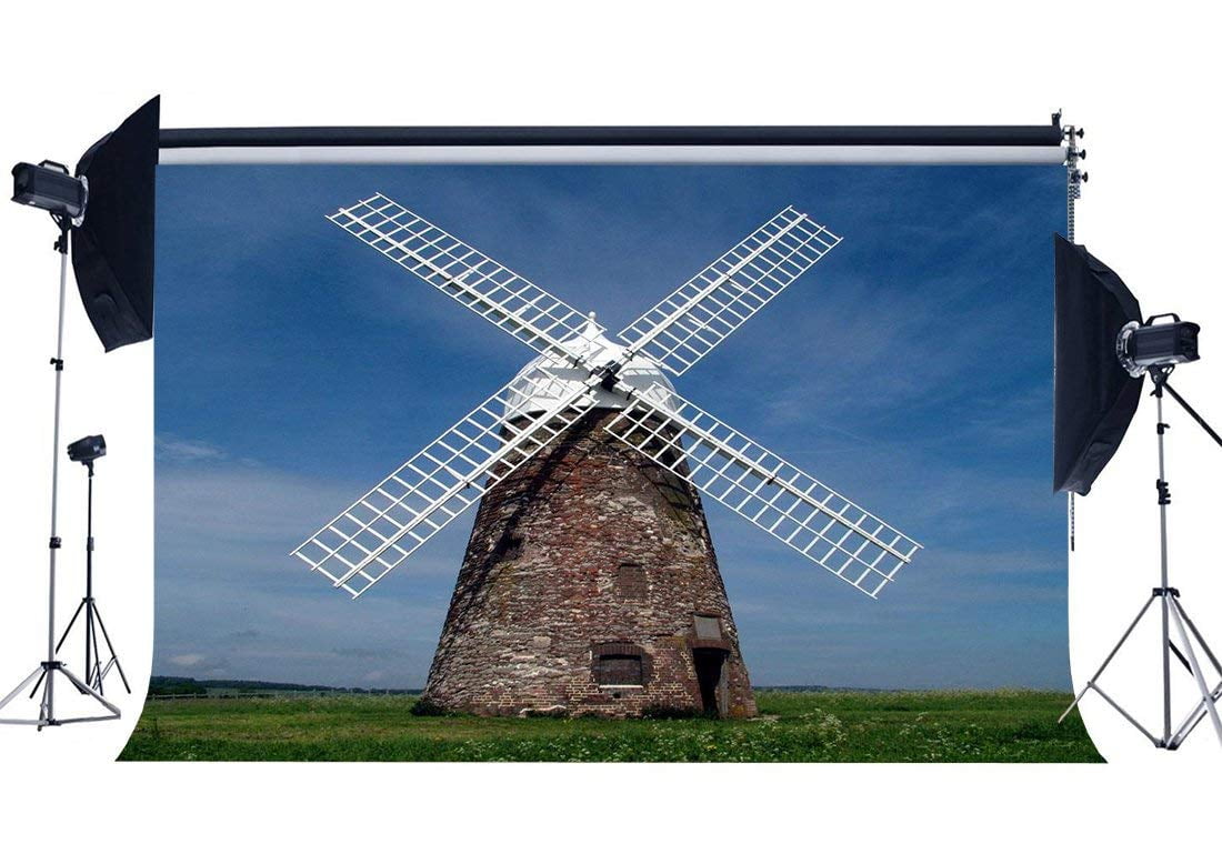 ABPHOTO Polyester 7x5ft Dutch Windmill Backdrop Weathered Old ...