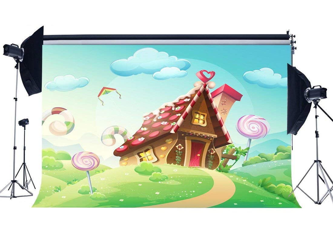 ABPHOTO Polyester 7x5ft Fairytale Backdrop Gingerbread House Backdrops ...