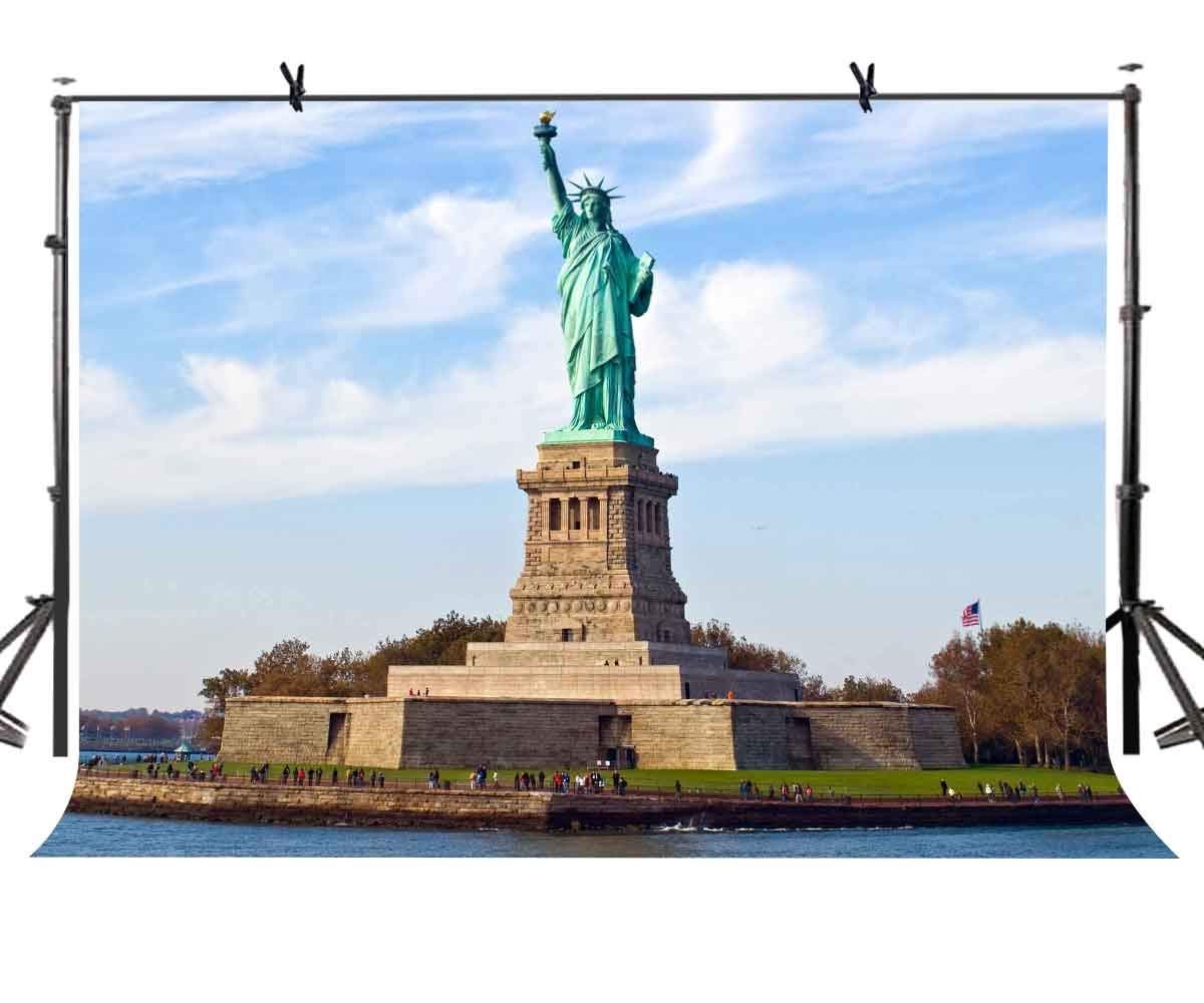 ABPHOTO Polyester 7x5ft Famous Sculpture Backdrop American Statue of ...