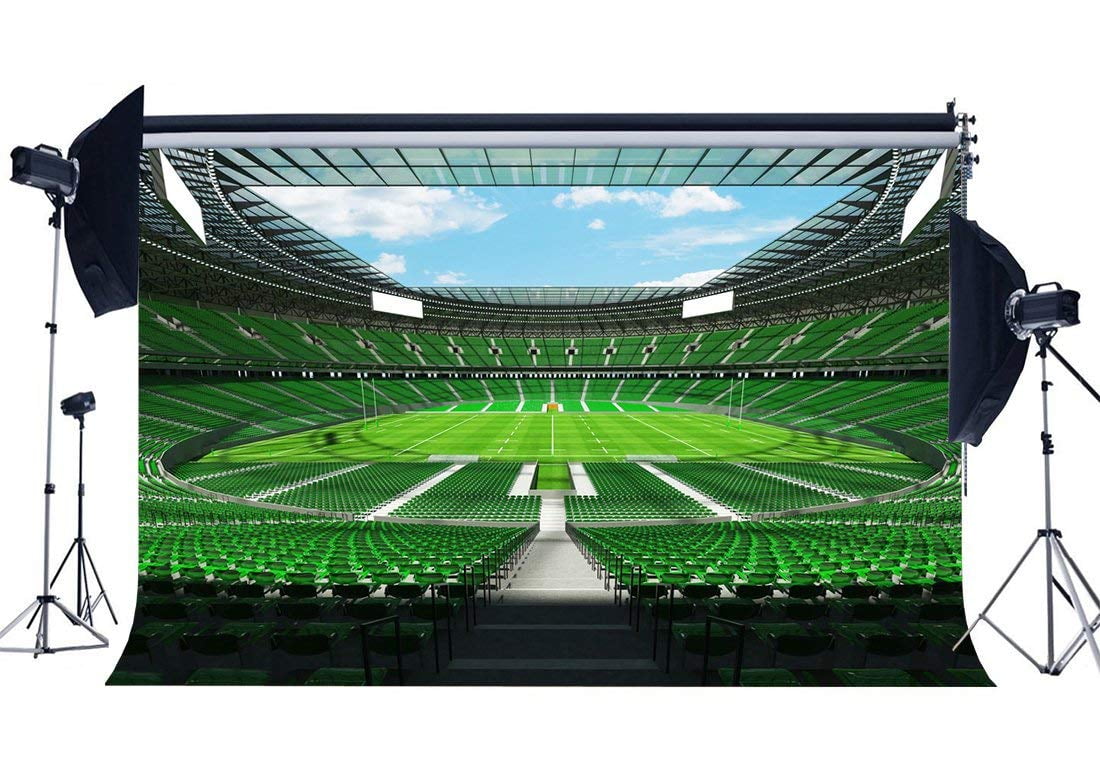 ABPHOTO Polyester 7x5ft Football Field Backdrop Indoor Stadium ...