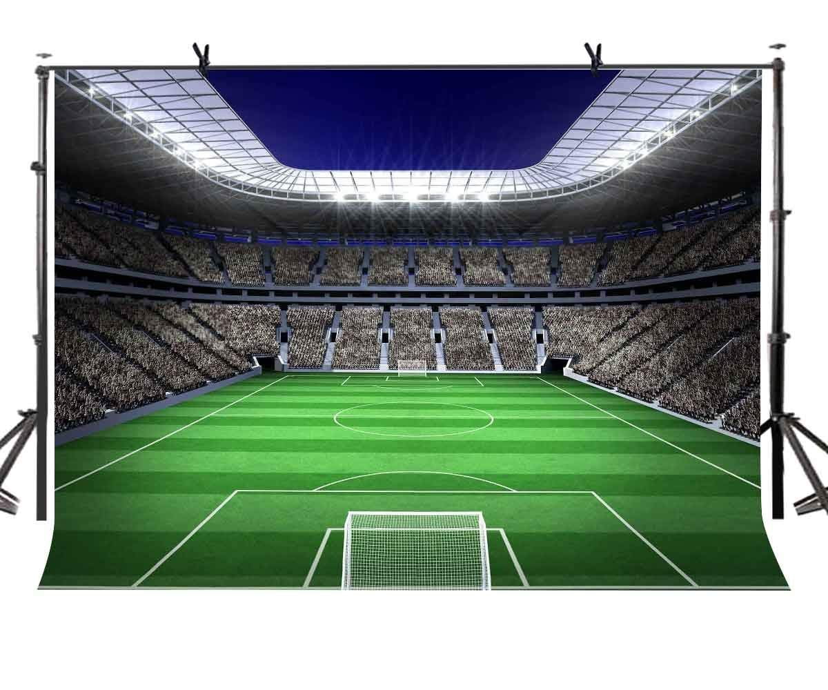 ABPHOTO Polyester 7x5ft Football Field Backdrop Luxury Football Green ...