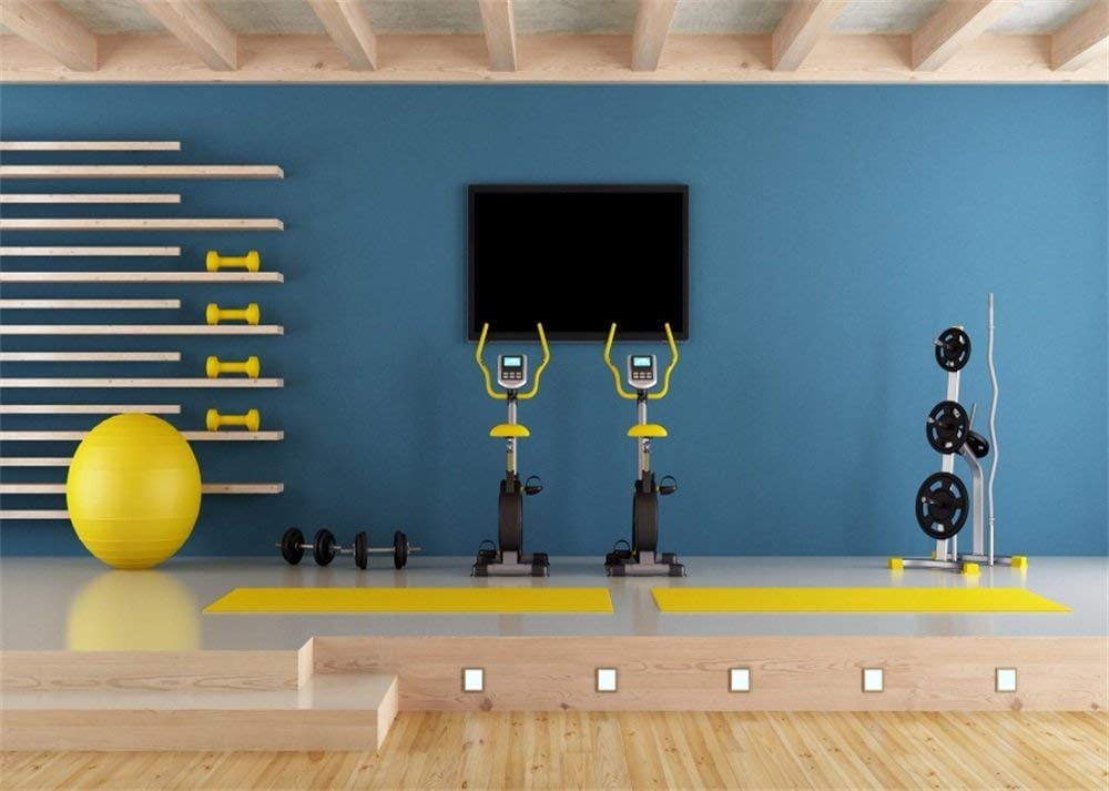 ABPHOTO Polyester 7x5ft Gym Backdrop Interior Stadium Fitness ...