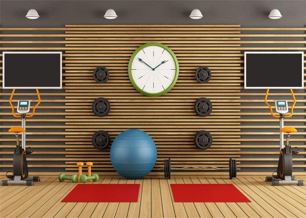 ABPHOTO Polyester 7x5ft Gym Backdrop Stadium Fitness Equipments ...