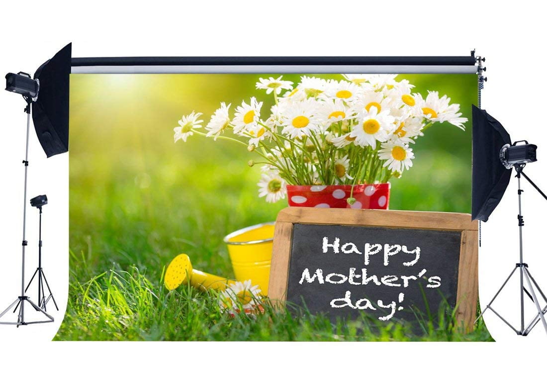 ABPHOTO Polyester 7x5ft Happy Mother's Day Backdrop Spring Garden Fresh ...