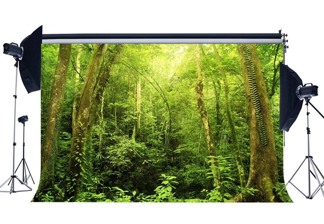 ABPHOTO Polyester 7x5ft Jungle Forest Backdrop Nature Spring Trees ...