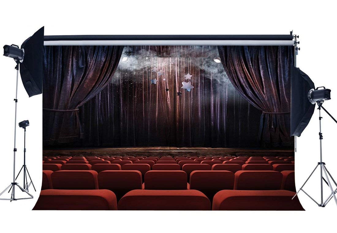 ABPHOTO Polyester 7x5ft Luxurious Cinema Backdrop Grunge Curtain ...