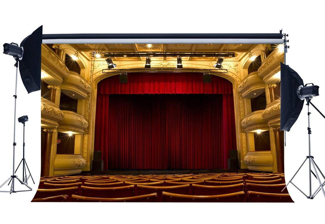 ABPHOTO Polyester 7x5ft Luxurious Stage Backdrop Interior Theatre Show ...