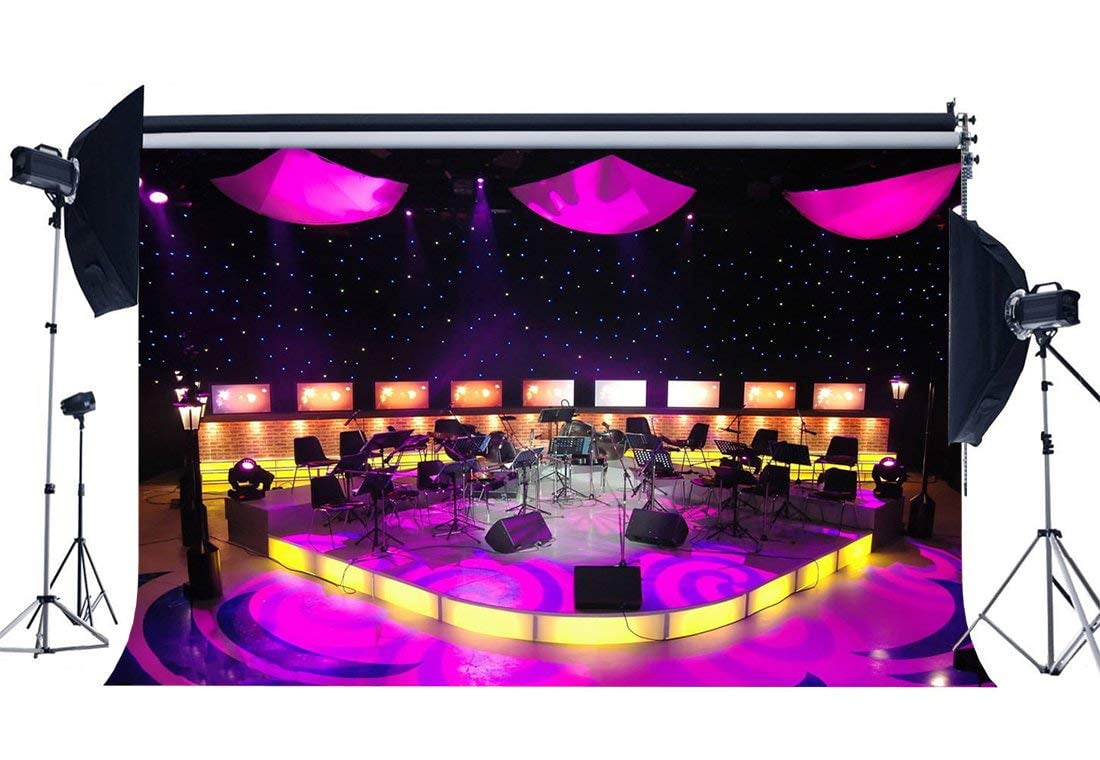 ABPHOTO Polyester 7x5ft Luxurious Stage Show Backdrop Band Concert ...