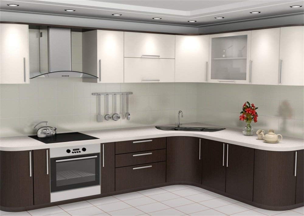 ABPHOTO Polyester 7x5ft Modern Open Kitchen Backdrop European Style ...