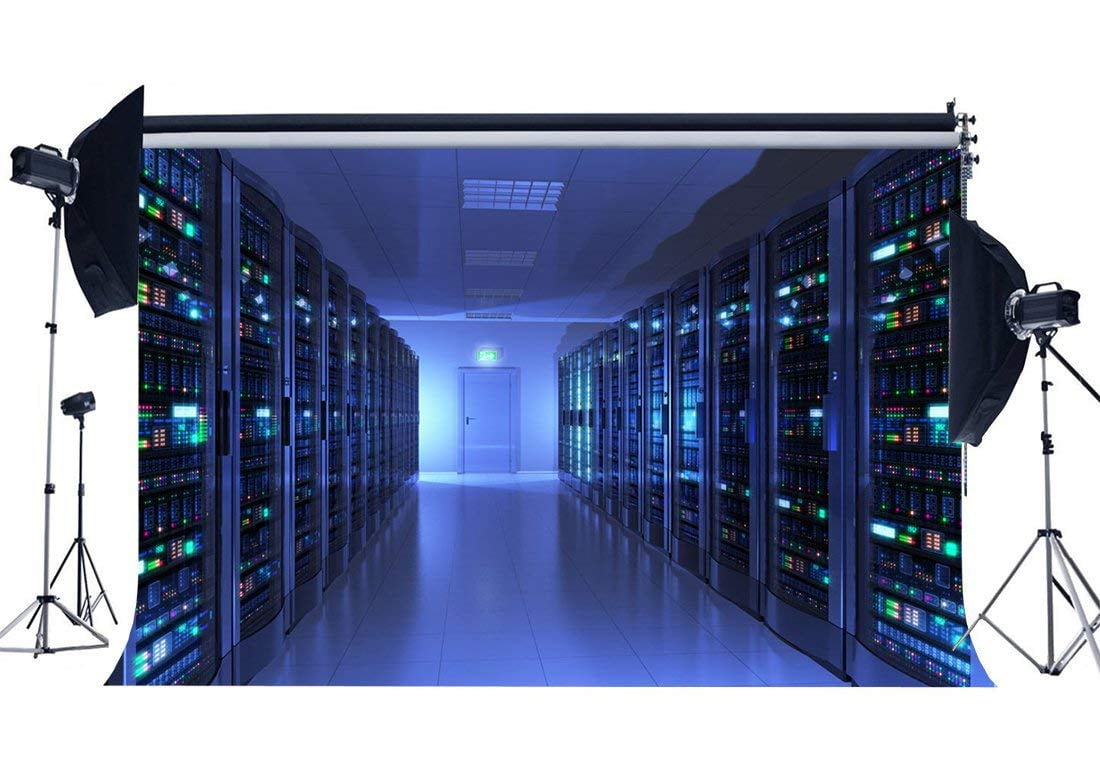 ABPHOTO Polyester 7x5ft Monitoring Room Backdrop Blue Shining Lights ...