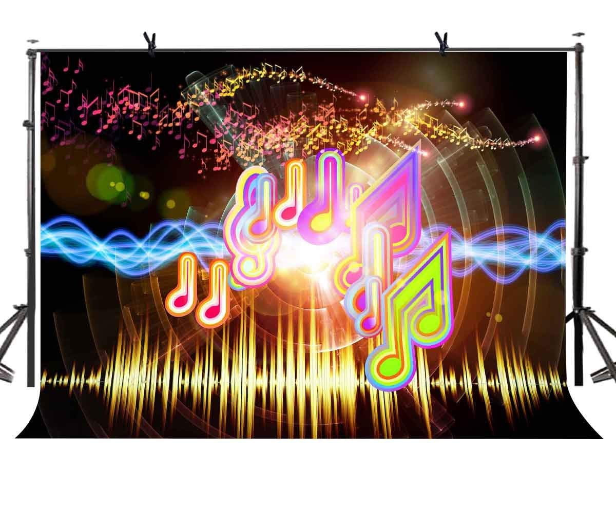 ABPHOTO Polyester 7x5ft Music Symbol Backdrop Music Symbol Music Theme ...