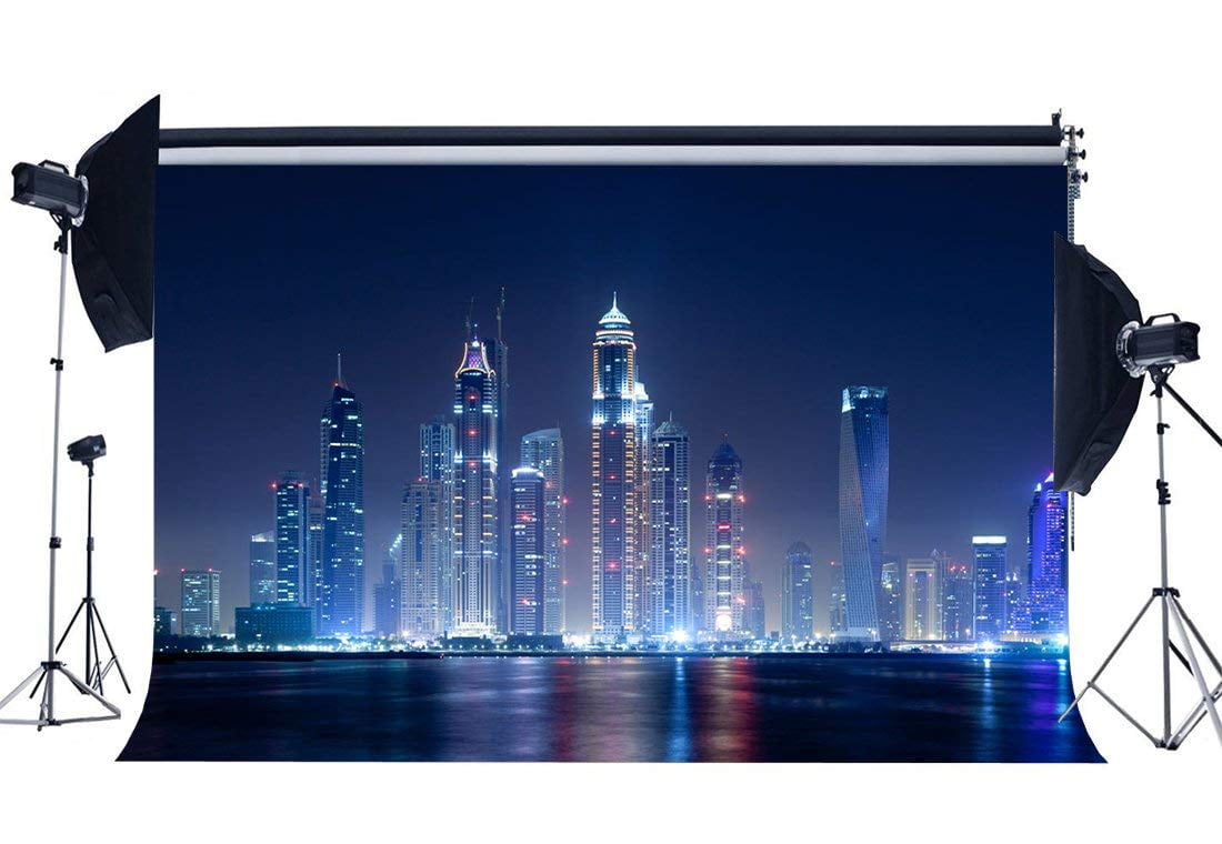 ABPHOTO Polyester 7x5ft New York Cityscape Night View Backdrop ...