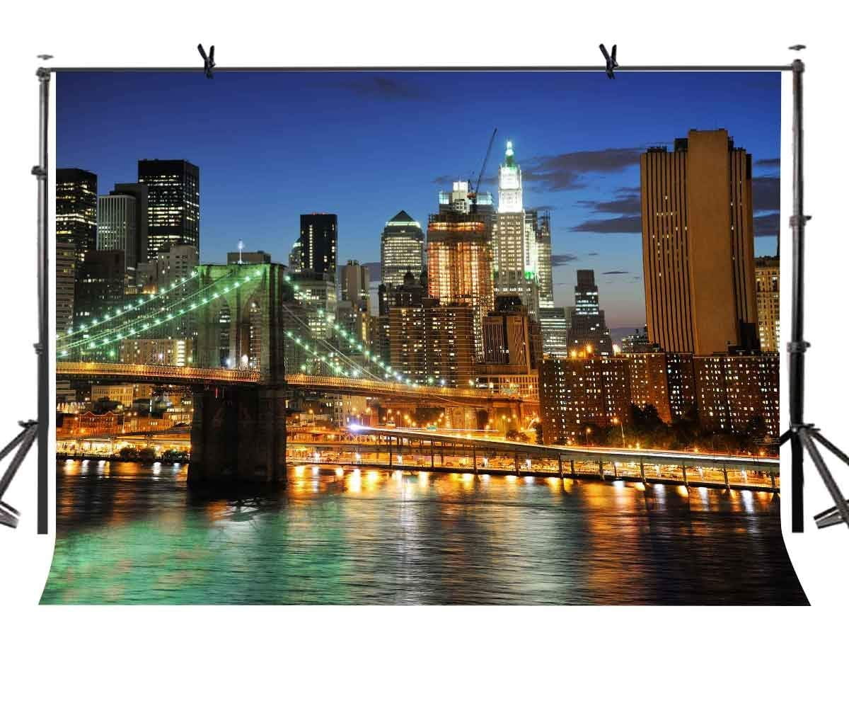 ABPHOTO Polyester 7x5ft New York Night Backdrop New York City Night ...