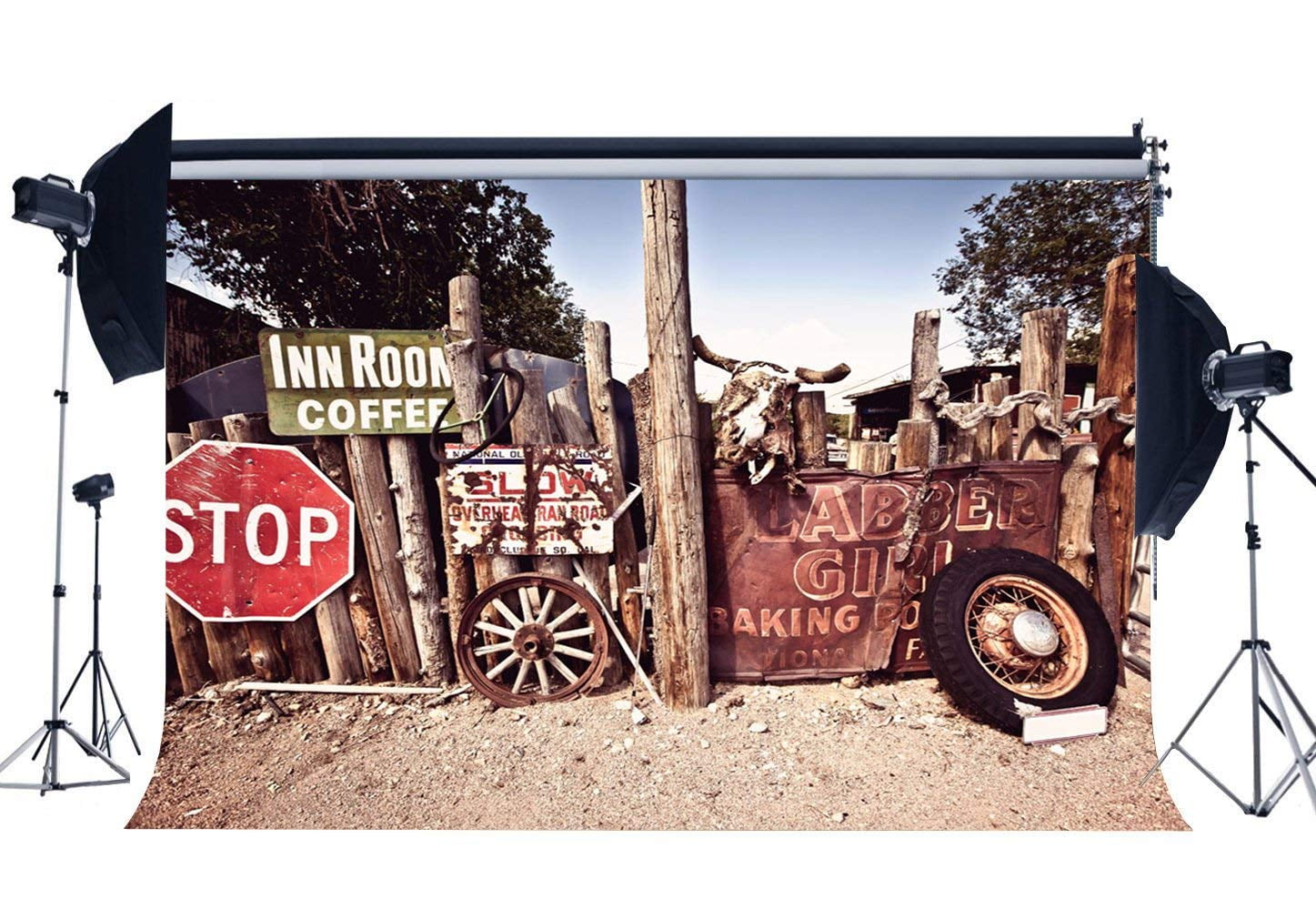 ABPHOTO Polyester 7x5ft Old Barn Backdrop Shabby West Cowboy Backdrops ...