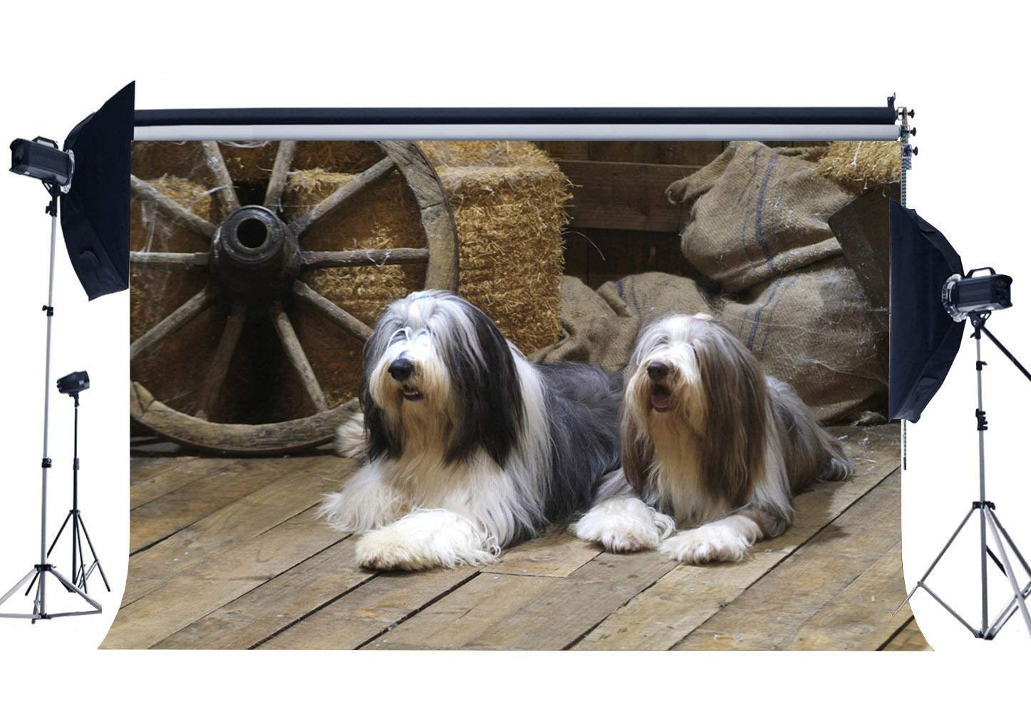 ABPHOTO Polyester 7x5ft Old Barn Backdrop Straw Haystack Backdrops ...