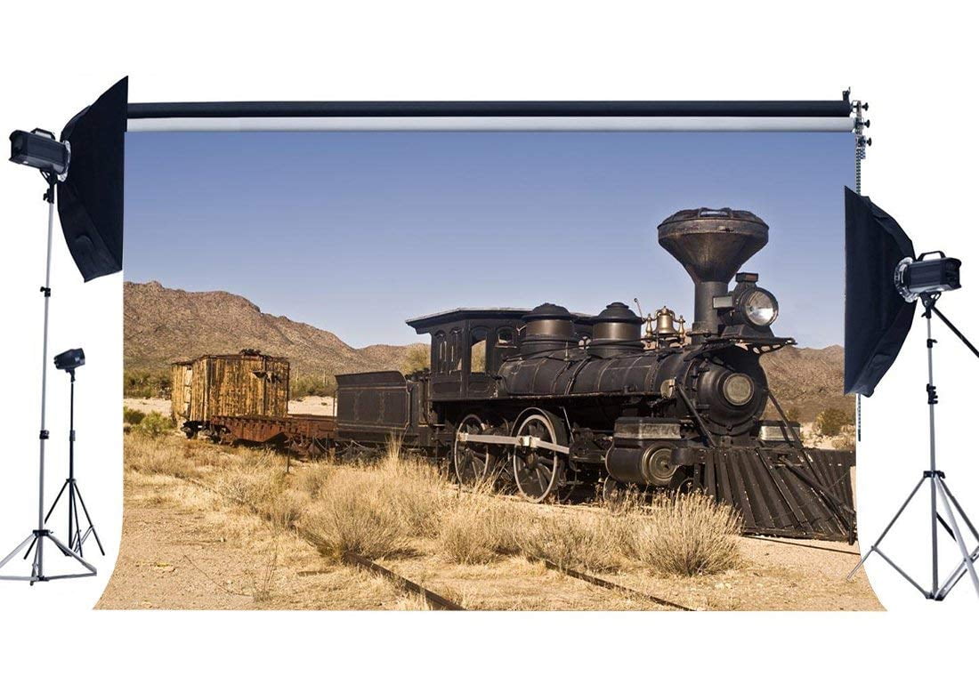 ABPHOTO Polyester 7x5ft Old Locomotive Backdrop Vintage Train Railroad ...