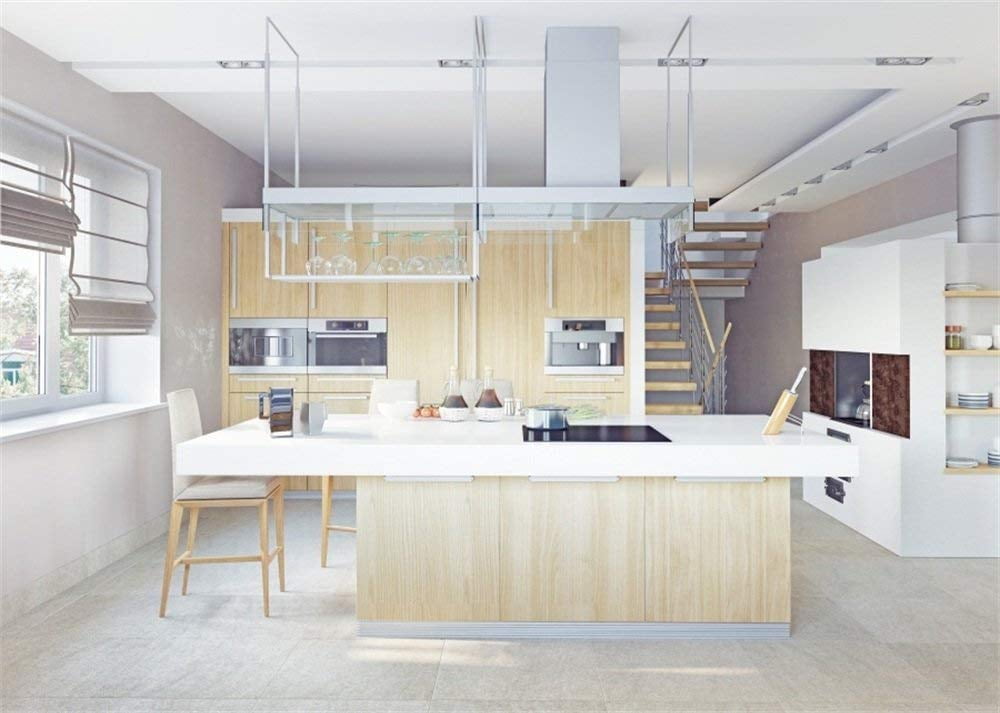 ABPHOTO Polyester 7x5ft Open Kitchen Backdrop Interior European Style ...