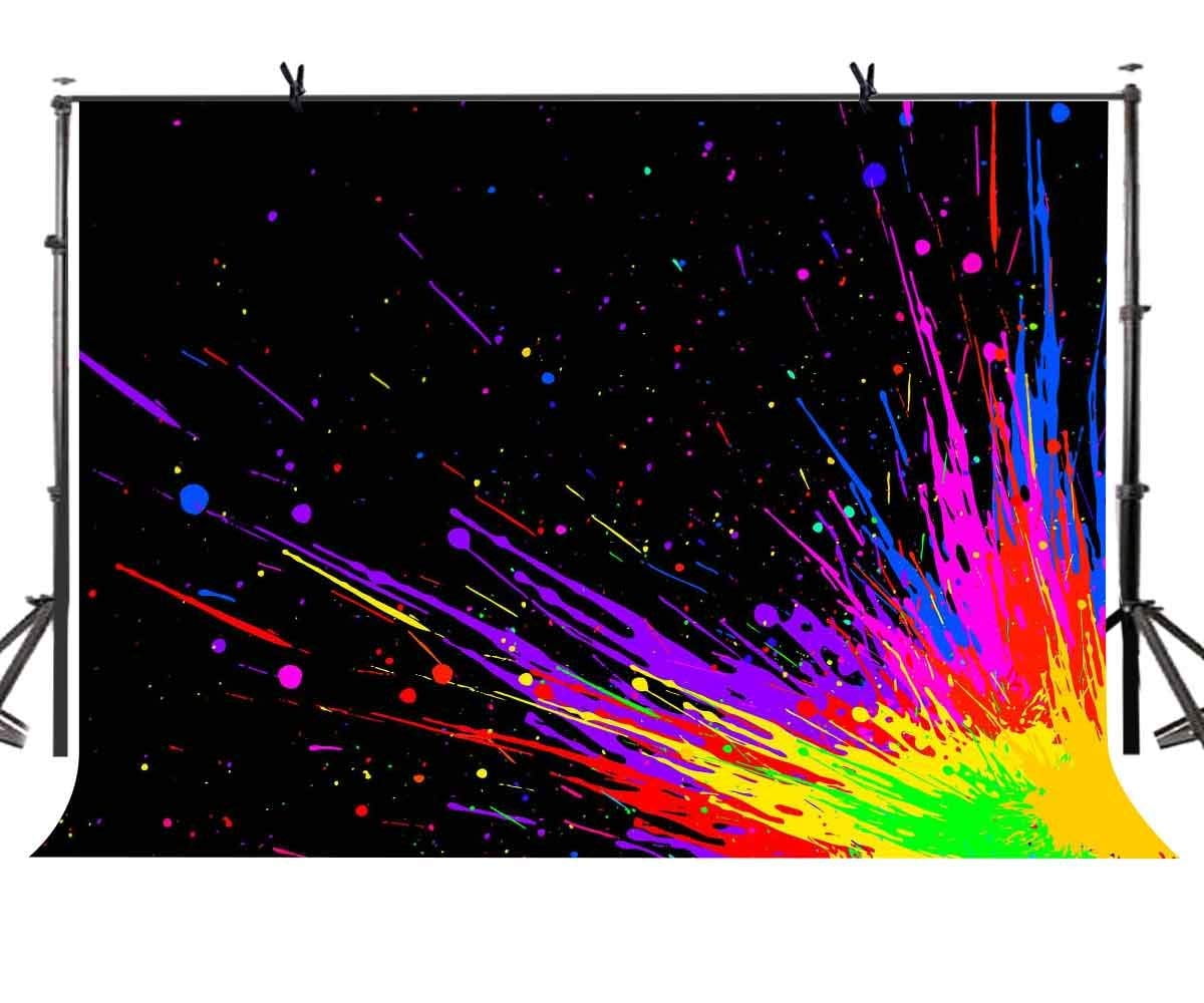 ABPHOTO Polyester 7x5ft Paint Splash Backdrop Colorful Paint Splash ...