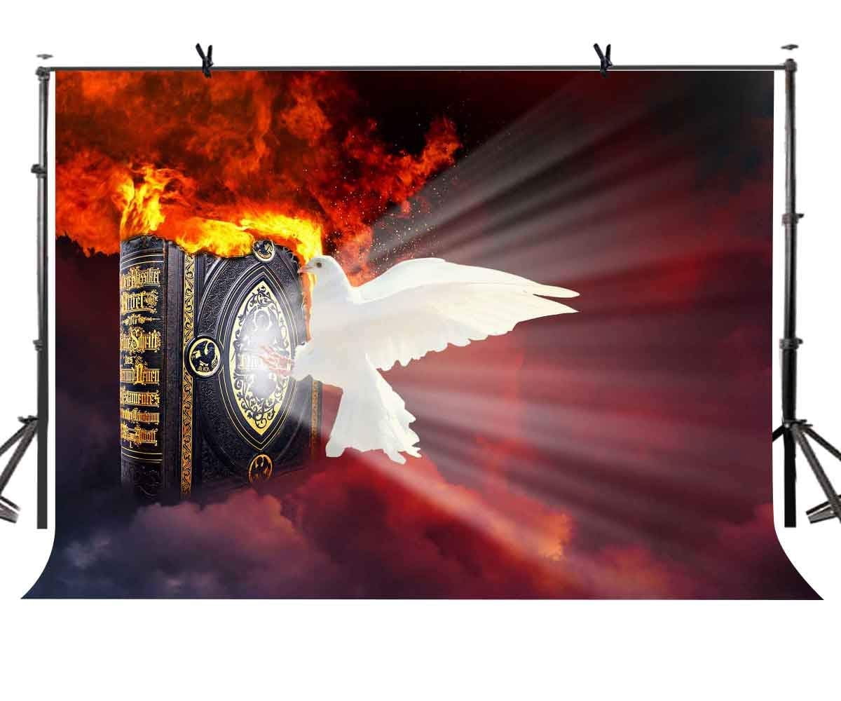 ABPHOTO Polyester 7x5ft Peace Dove Backdrop Burning Contract Destroying ...