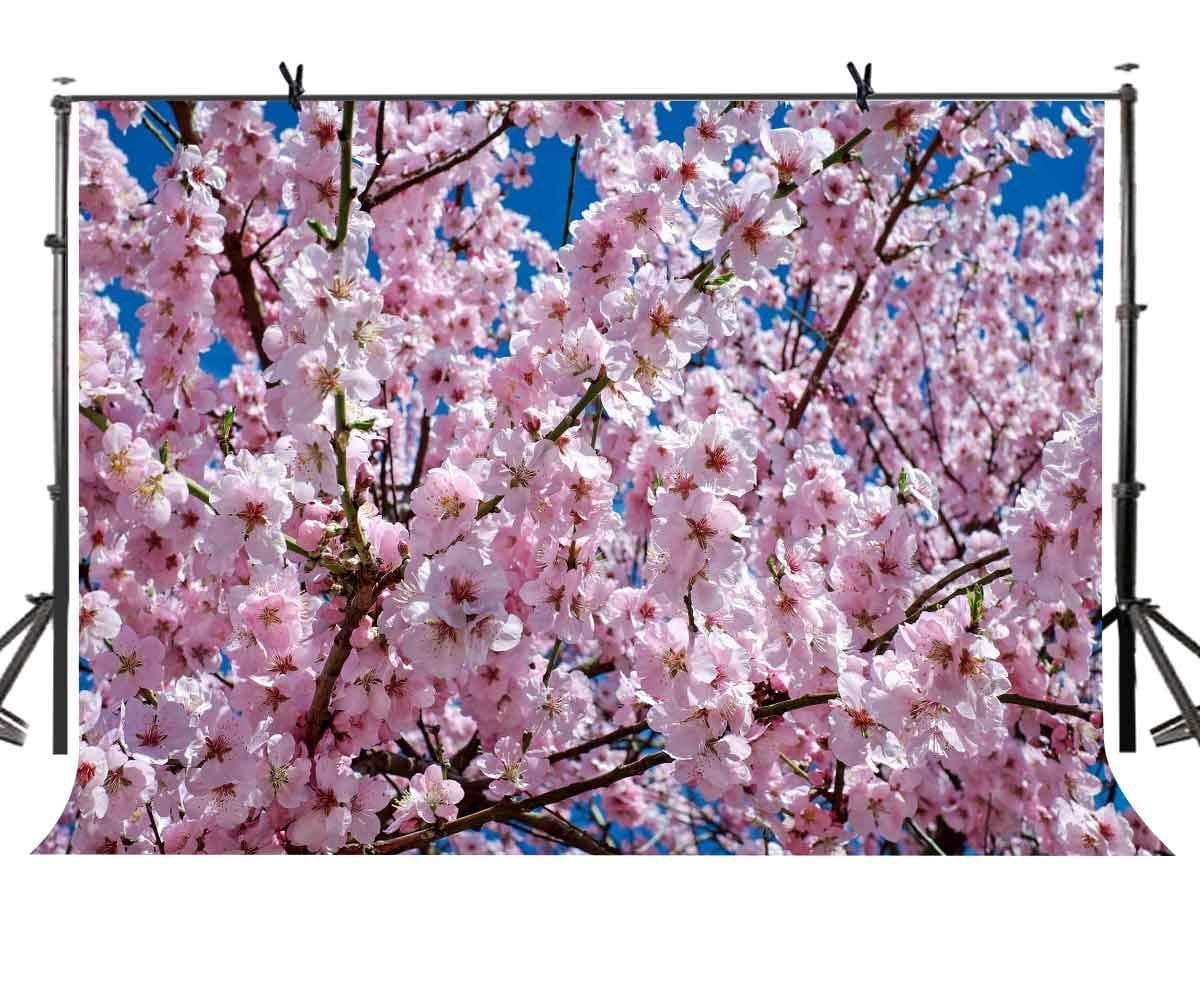 ABPHOTO Polyester 7x5ft Peach blossom Backdrop Beautiful pink peach ...