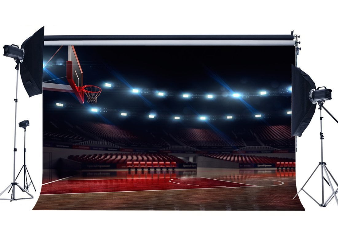 ABPHOTO Polyester 7x5ft Photography Backdrop Basketball Field Stage ...
