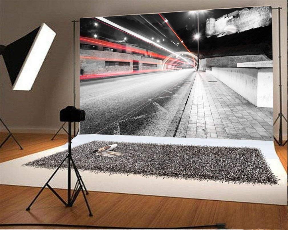 ABPHOTO Polyester 7x5ft Photography Backdrop Bokeh Halos Street Vintage ...