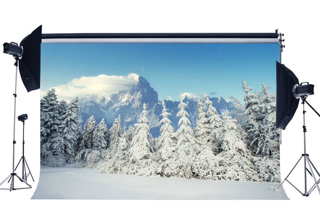 ABPHOTO Polyester 7x5ft Photography Backdrop Christmas Pine Tree Forest ...