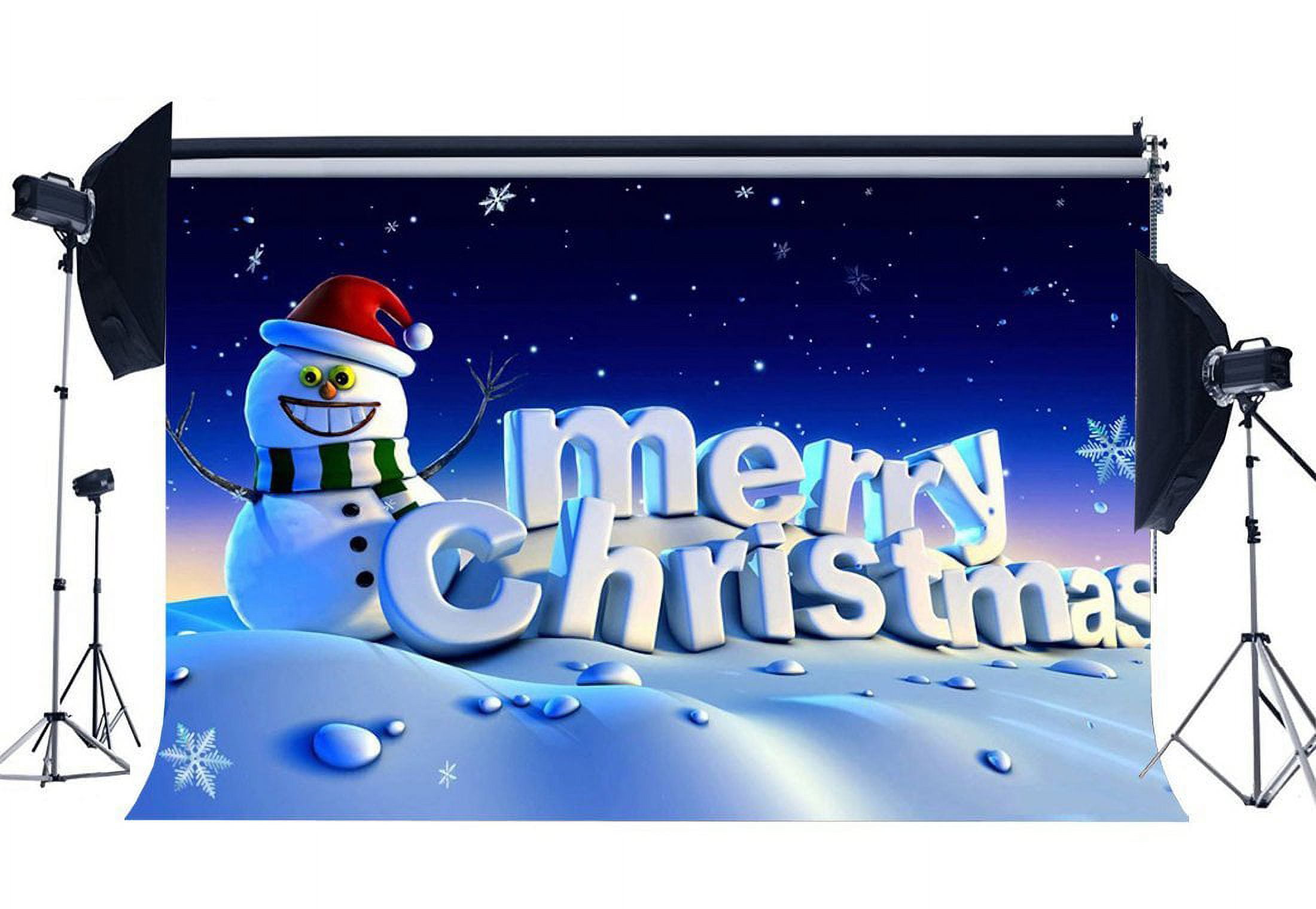 ABPHOTO Polyester 7x5ft Photography Backdrop Christmas Snowman Heavy ...