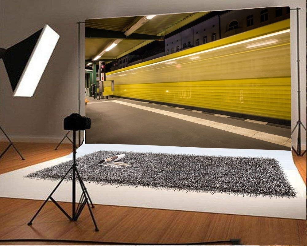 ABPHOTO Polyester 7x5ft Photography Backdrop City Subway Night Scene ...