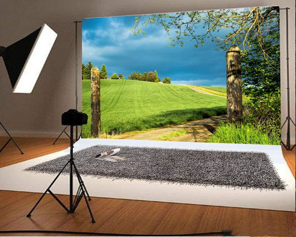 ABPHOTO Polyester 7x5ft Photography Backdrop Countryside Scenery Green ...