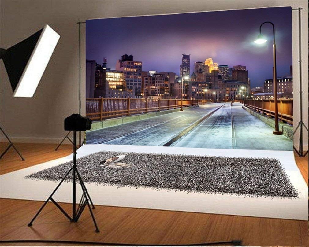 ABPHOTO Polyester 7x5ft Photography Backdrop European Building Bridge ...