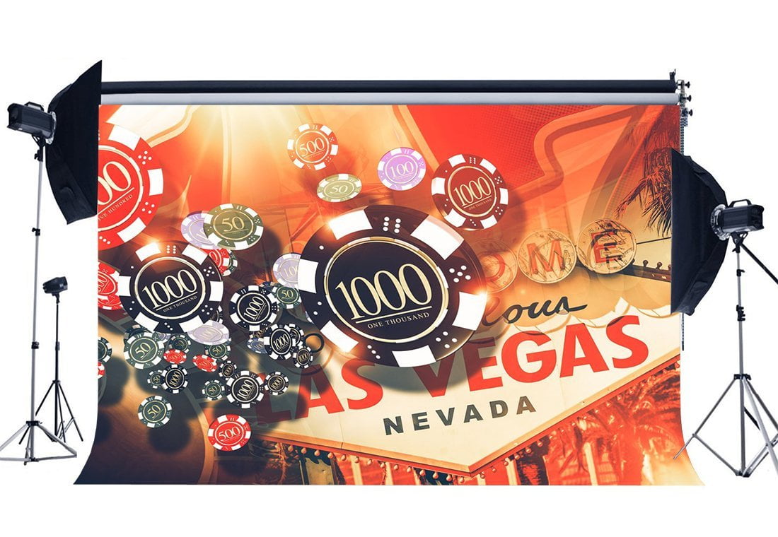 ABPHOTO Polyester 7x5ft Photography Backdrop Las Vegas Poker Chips ...