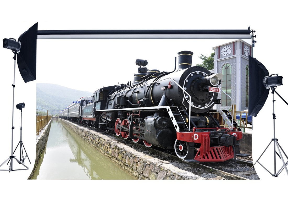 ABPHOTO Polyester 7x5ft Photography Backdrop Locomotive Vintage Old ...