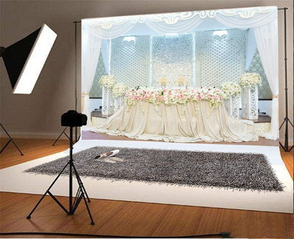 ABPHOTO Polyester 7x5ft Photography Backdrop Luxury Flowers Vine White ...