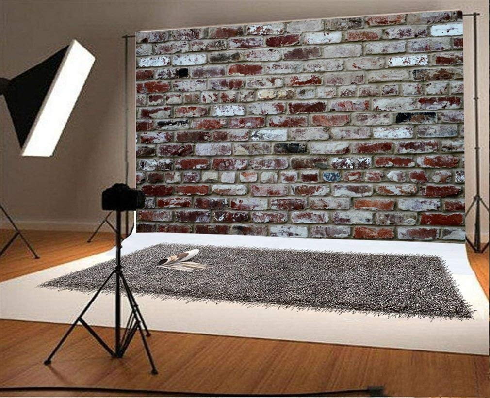 ABPHOTO Polyester 7x5ft Photography Backdrop Painted White Brick Wall ...