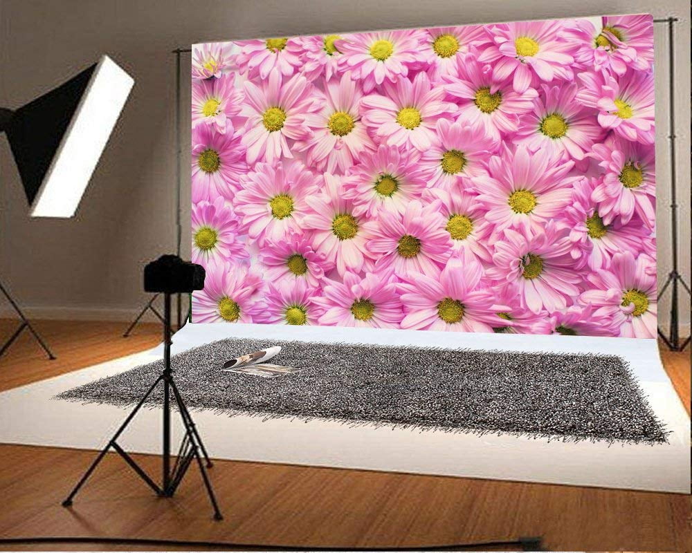 ABPHOTO Polyester 7x5ft Photography Backdrop Pink Bloosm Chrysanthemum ...