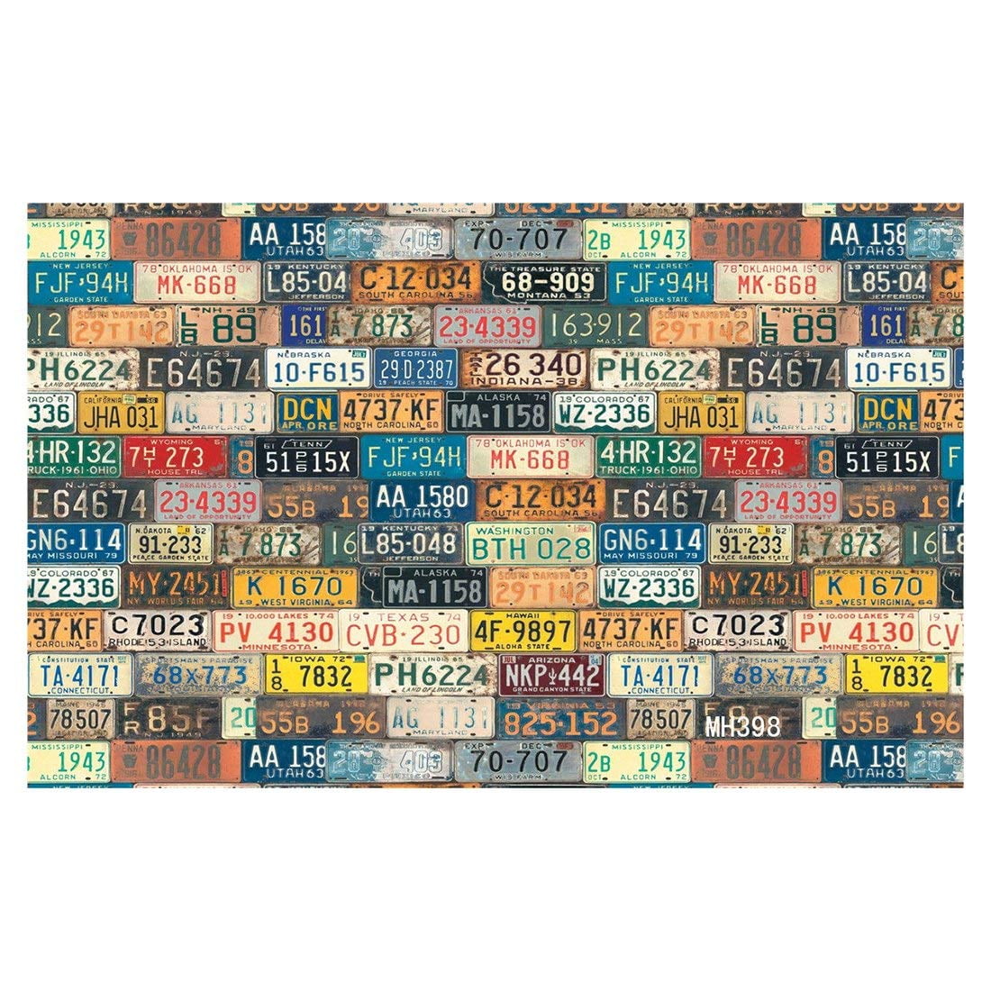 ABPHOTO Polyester 7x5ft Photography Backdrop Retro License Plate Wall ...
