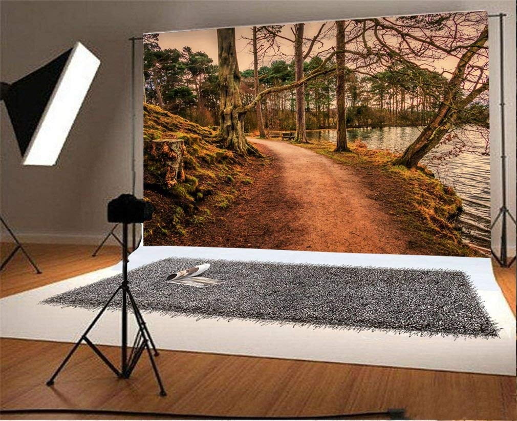 ABPHOTO Polyester 7x5ft Photography Backdrop Riverside Path Nature ...