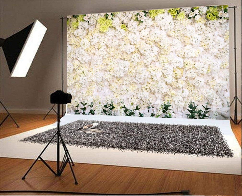 ABPHOTO Polyester 7x5ft Photography Backdrop Romantic Flower Wall Photo ...