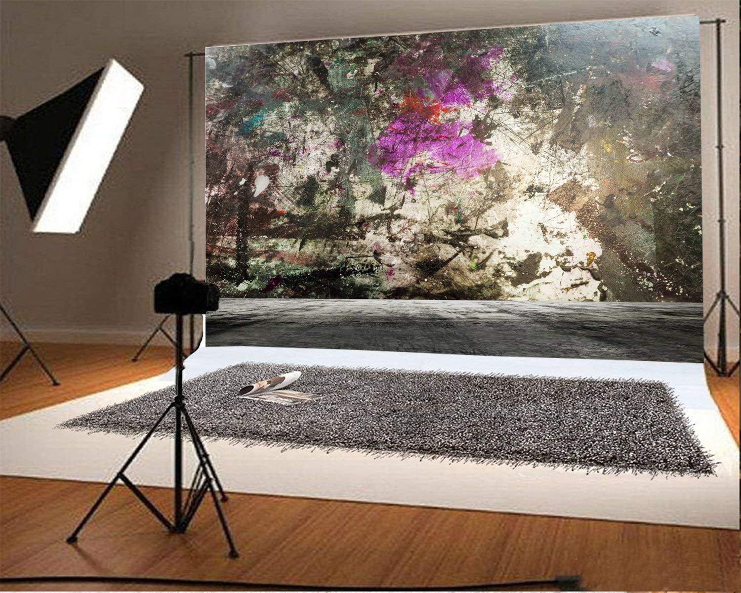 ABPHOTO Polyester 7x5ft Photography Backdrop Shabby Chic Graffiti Wall ...