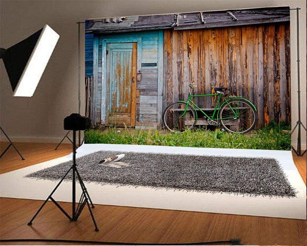 ABPHOTO Polyester 7x5ft Photography Backdrop Shabby Chic Weathered Wood ...