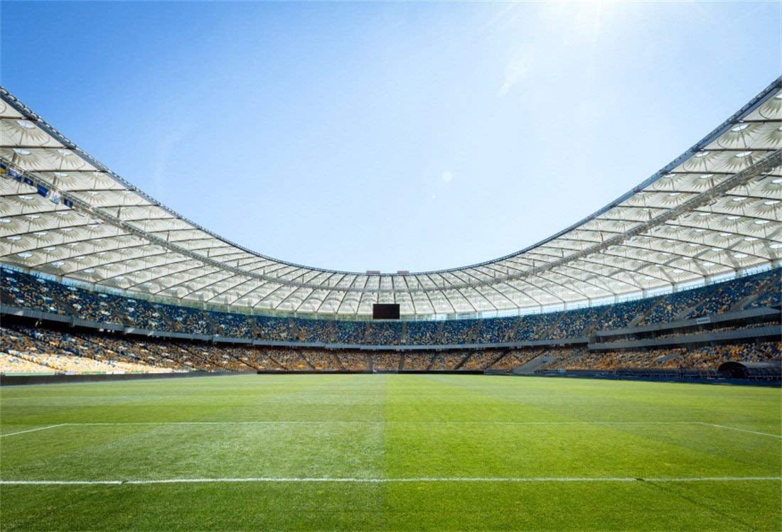 ABPHOTO Polyester 7x5ft Photography Backdrop Soccer Field Stadium and ...