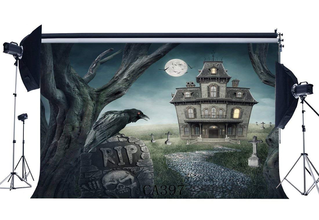 ABPHOTO Polyester 7x5ft Photography Backdrops Halloween Horror Night ...