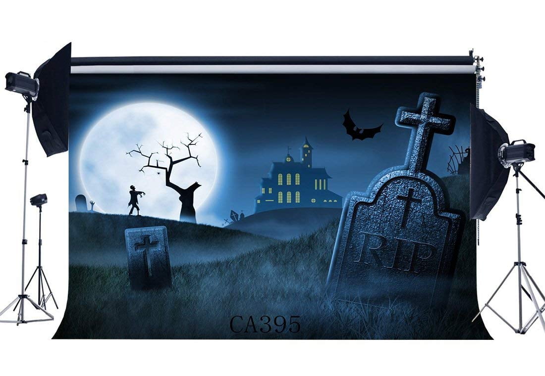 ABPHOTO Polyester 7x5ft Photography Backdrops Halloween Horror Night ...