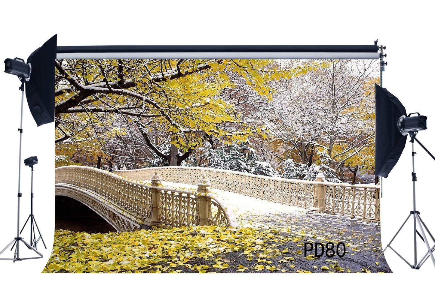 ABPHOTO Polyester 7x5ft Photography Backdrops Rural Forest Bridge Fall ...