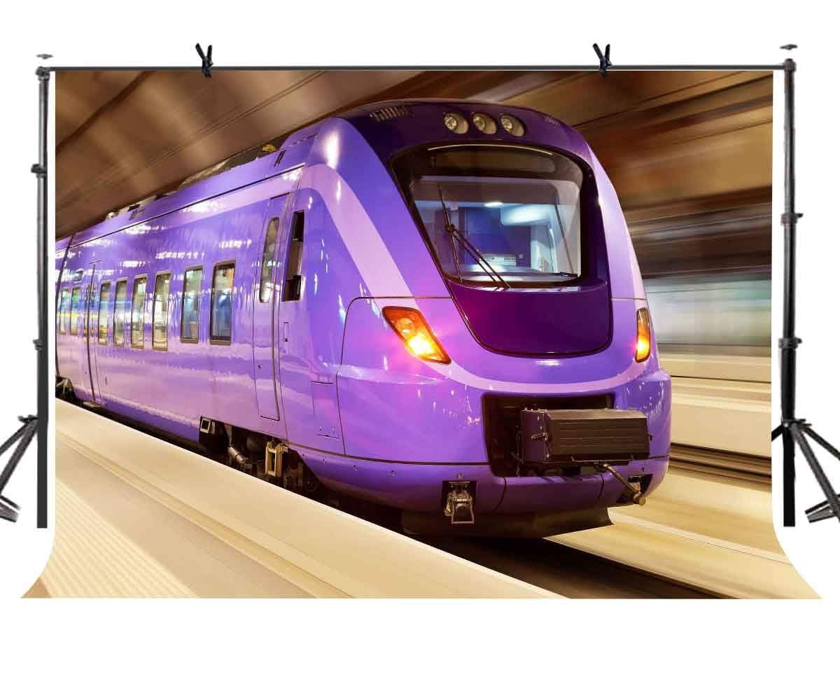 ABPHOTO Polyester 7x5ft Purple Metro Backdrop Purple High Speed Subway ...